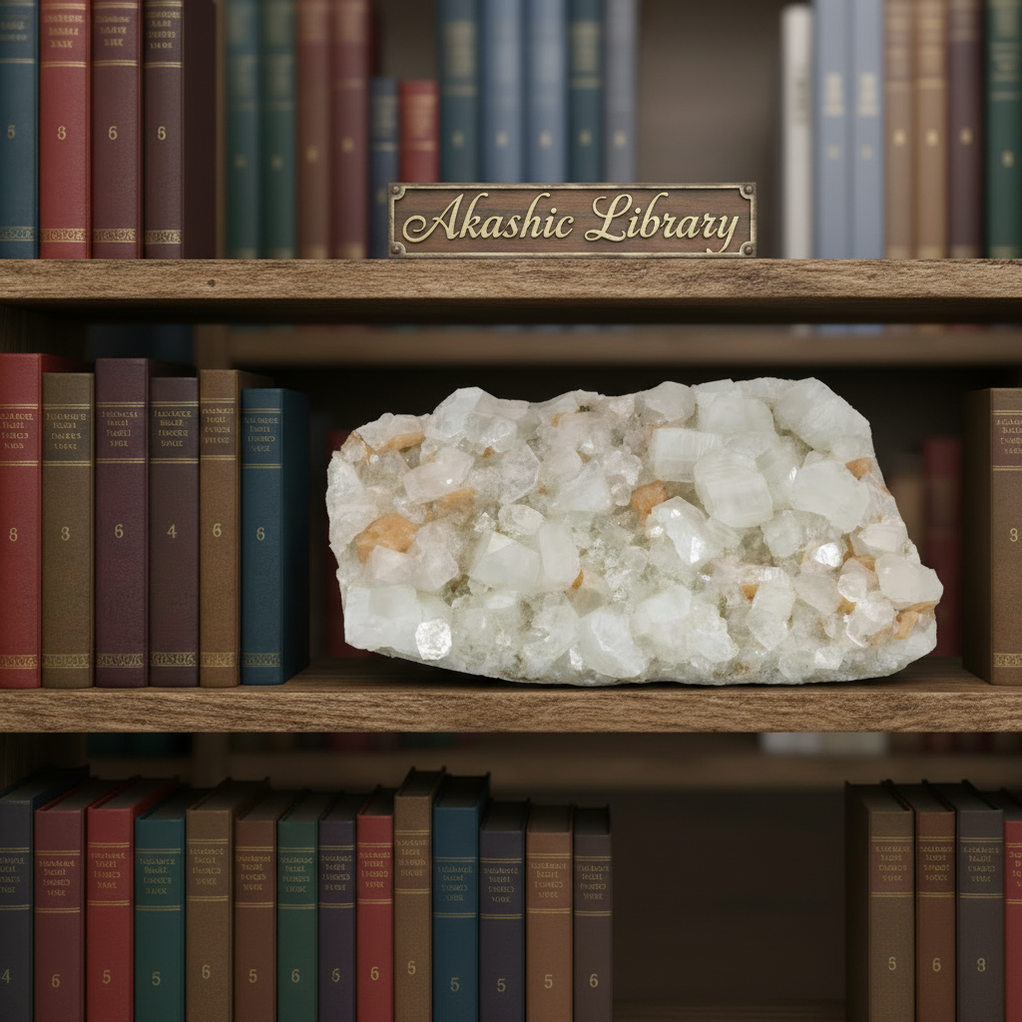 Apophyllite Cluster Peach Stilbite XL Charger 12 Inch — Satin Crystals