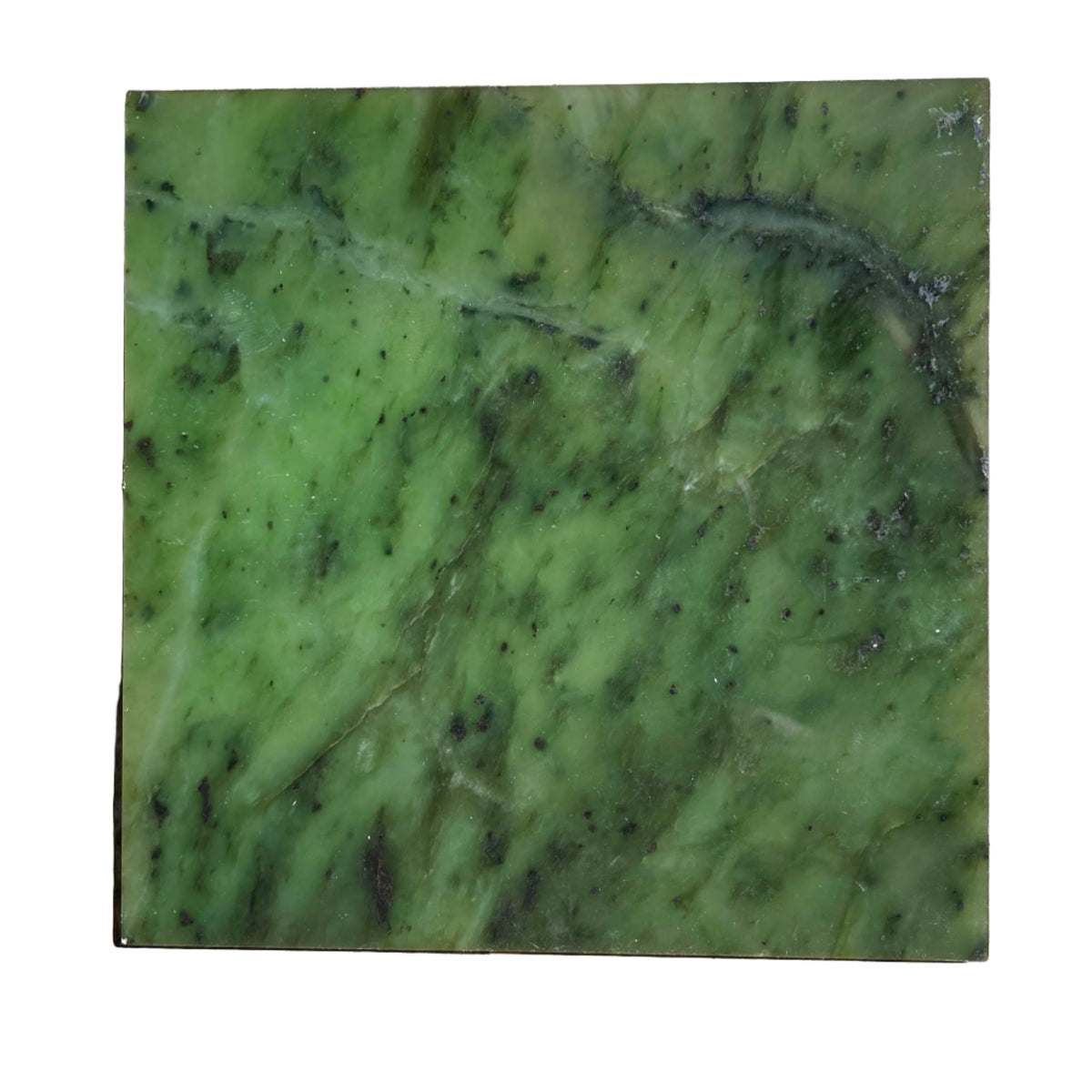 Jade Charger Green Canadian Nephrite Square Tile Stone — Satin Crystals