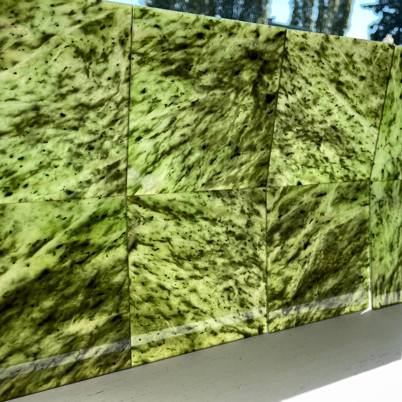 Jade Charger Green Canadian Nephrite Square Tile Stone — Satin Crystals