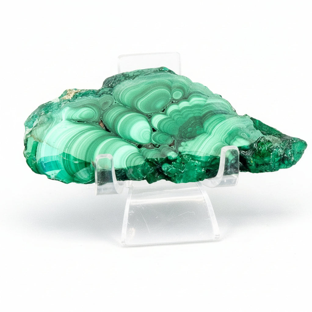 Malachite Charger Power Up Stone Green Slice — Satin Crystals