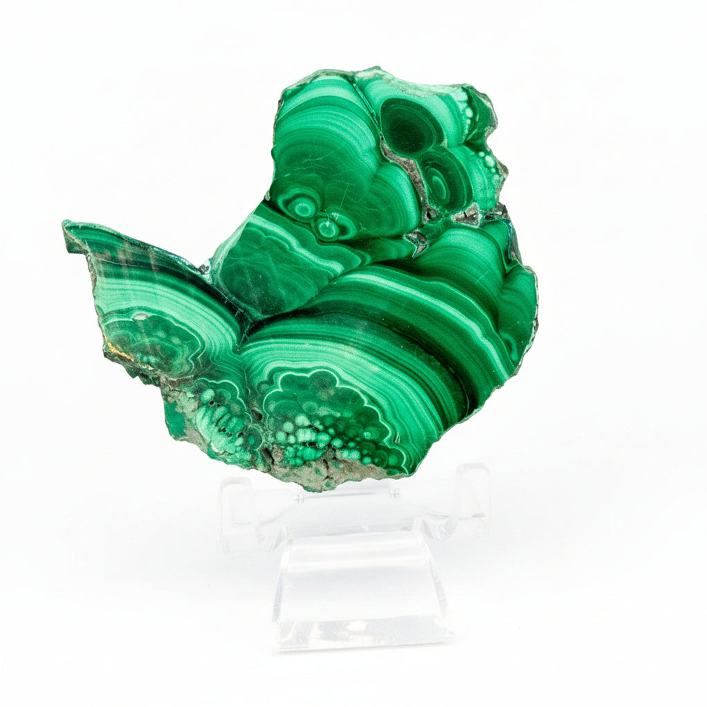 Malachite Charger Power Up Stone Green Slice — Satin Crystals