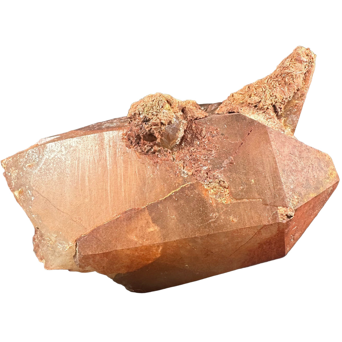 Tangerine Quartz Raw Crystal Point Cluster 6 Inch — Satin Crystals