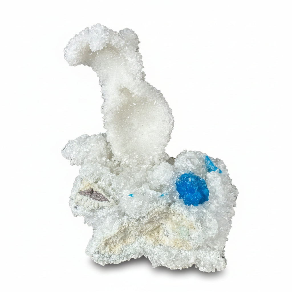Cavansite Cluster Blue Floater Ball Gem White Stilbite — Satin Crystals