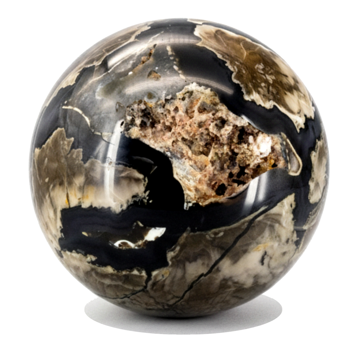 Volcano Agate Sphere UV Reactive Crystal Ball XXL 10 Inch — Satin Crystals