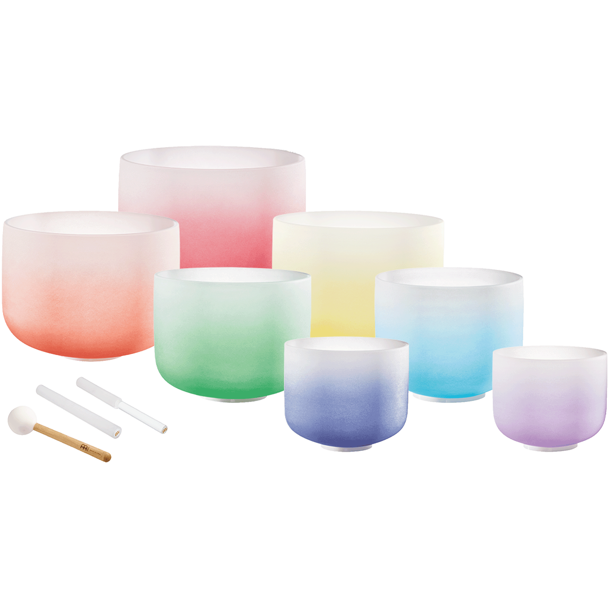 7 Chakra Color Quartz Crystal Ultimate Singing Bowl Set — Satin Crystals