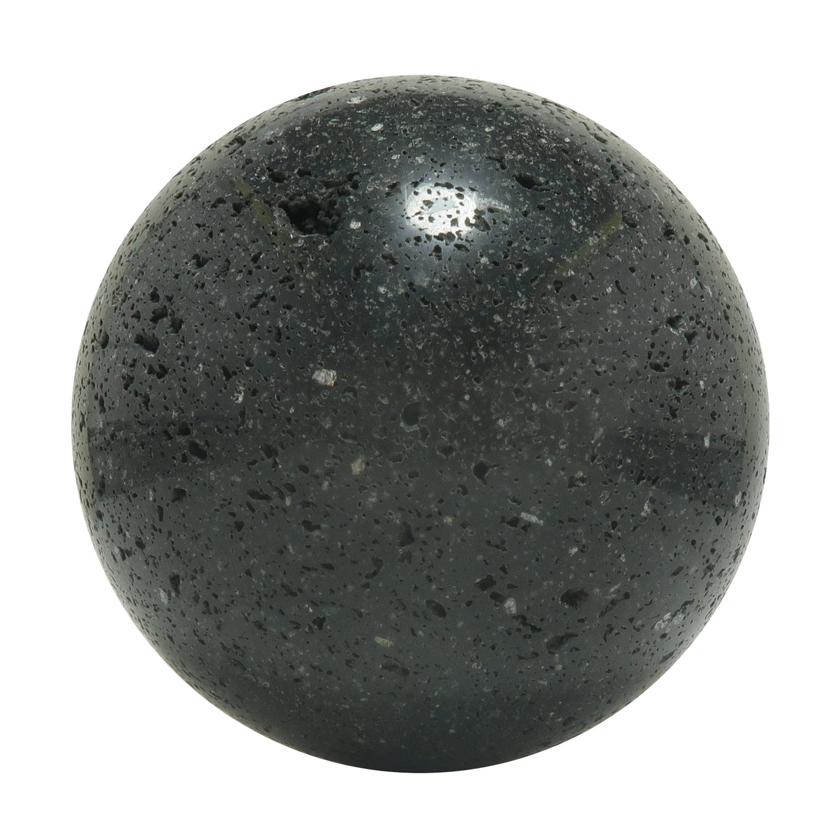 Lava Sphere Volcano Power Black Basalt Crystal Ball — Satin Crystals