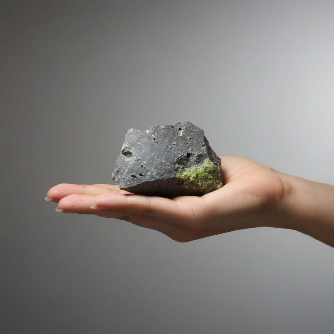 Peridot Cluster Basalt Stone Green Island Volcano Gem — Satin Crystals