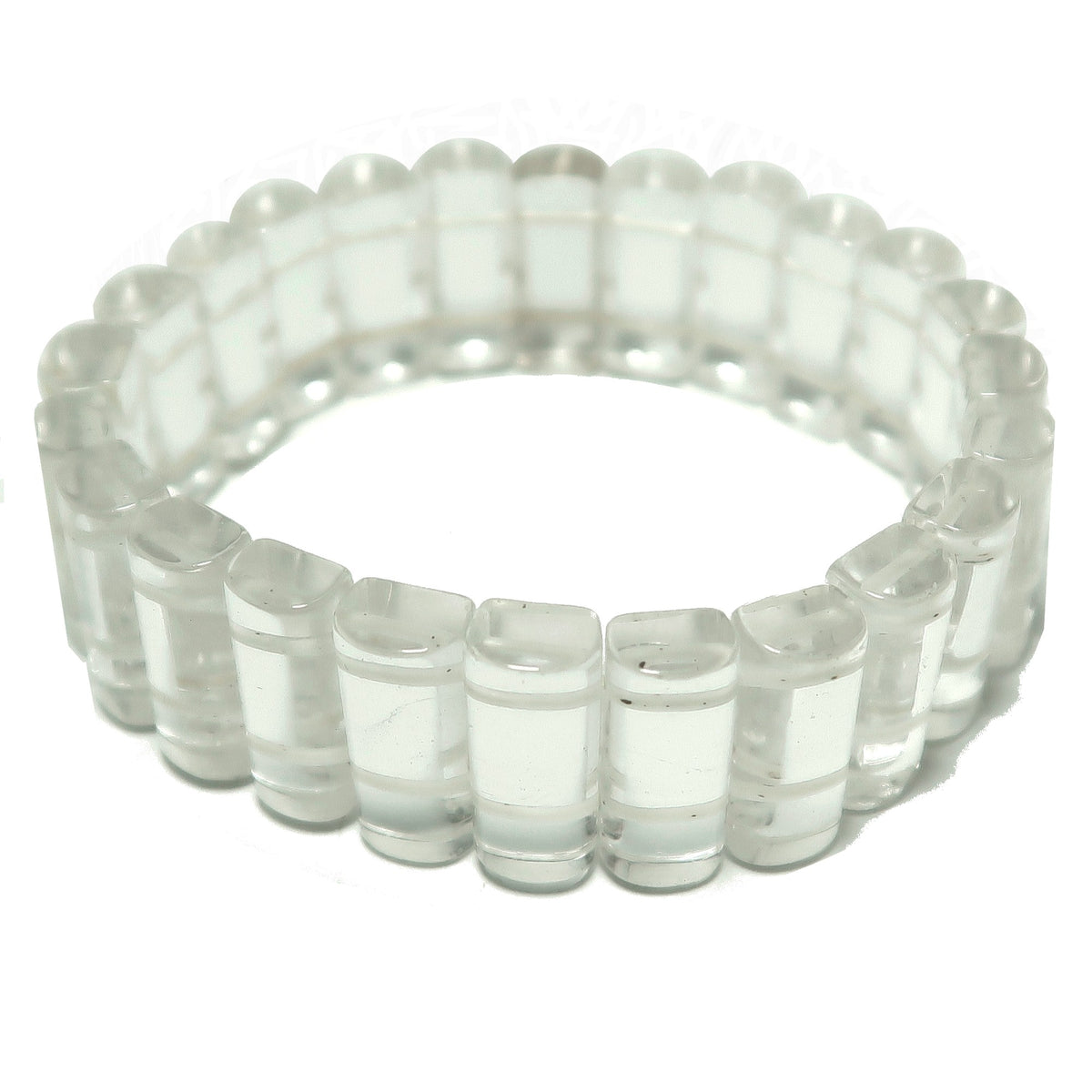 Clear Quartz Bracelet Rectangle Beads Master Crystal Healer — Satin ...